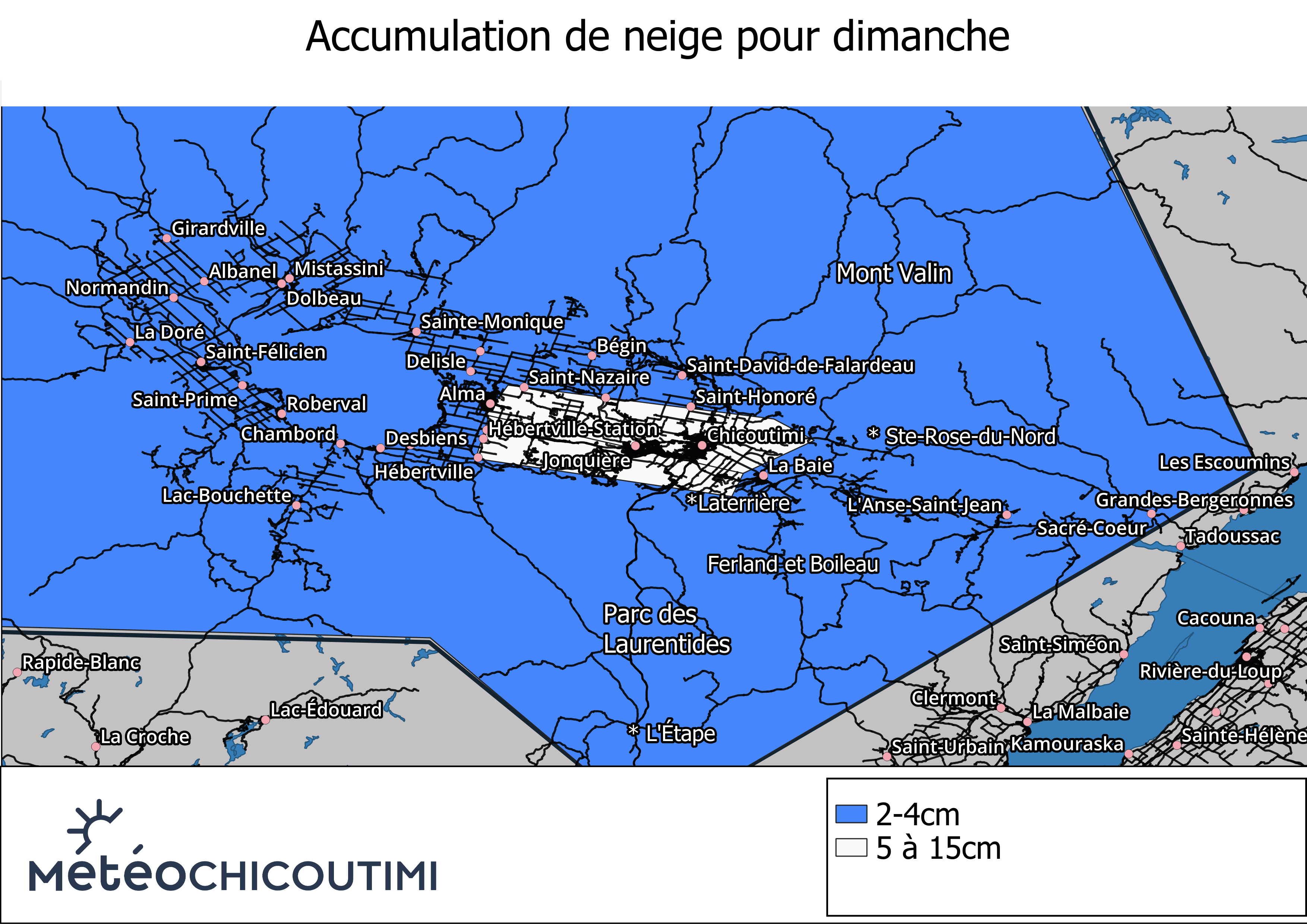 Prévisions comme une app. - Météo Chicoutimi