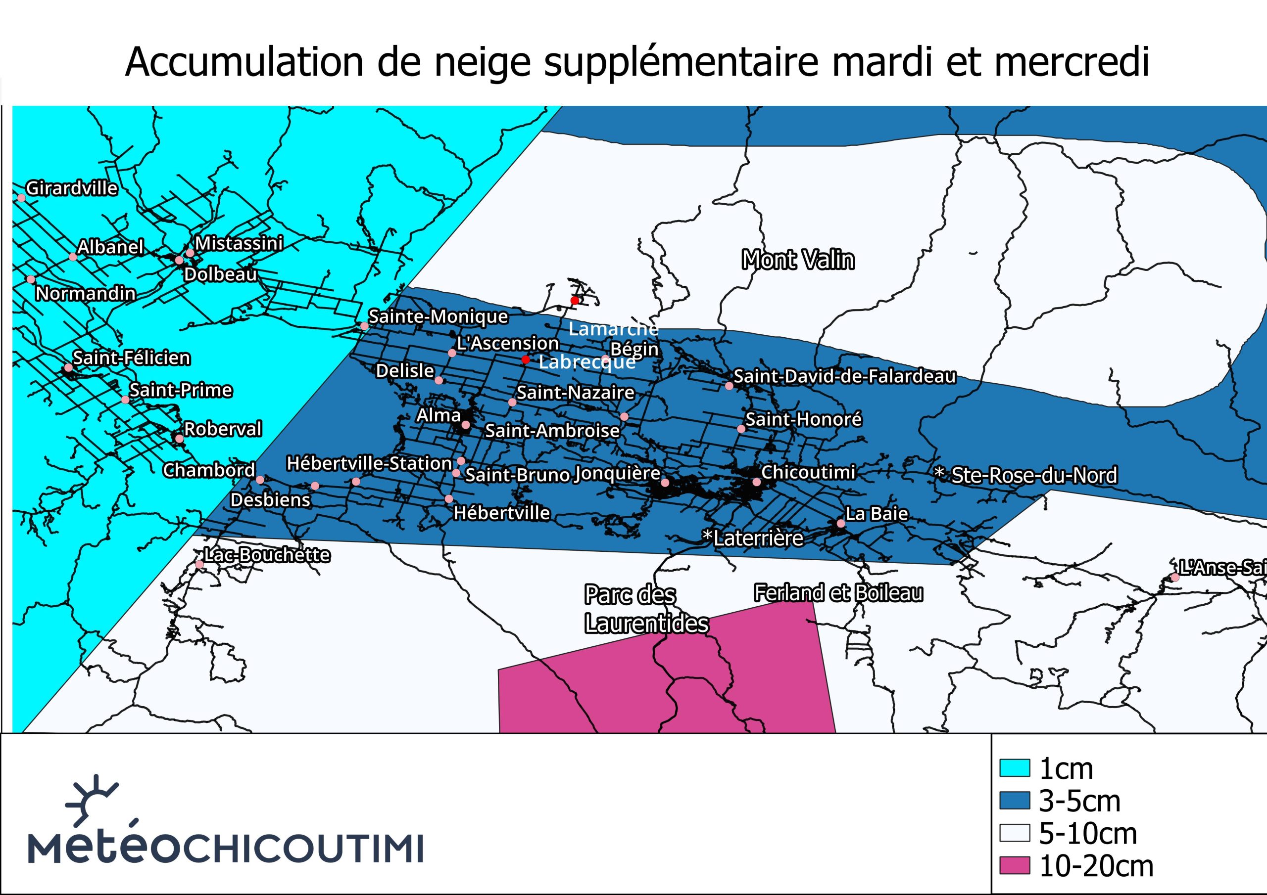 Prévisions comme une app. - Météo Chicoutimi
